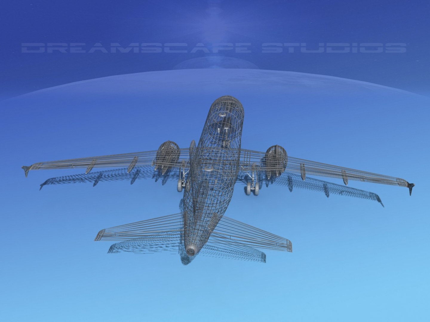 3d scale airbus a319 model