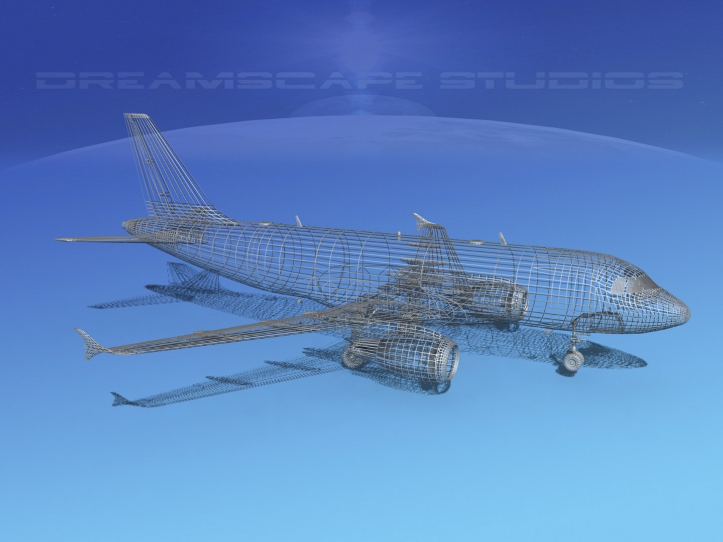 3d scale airbus a319 model