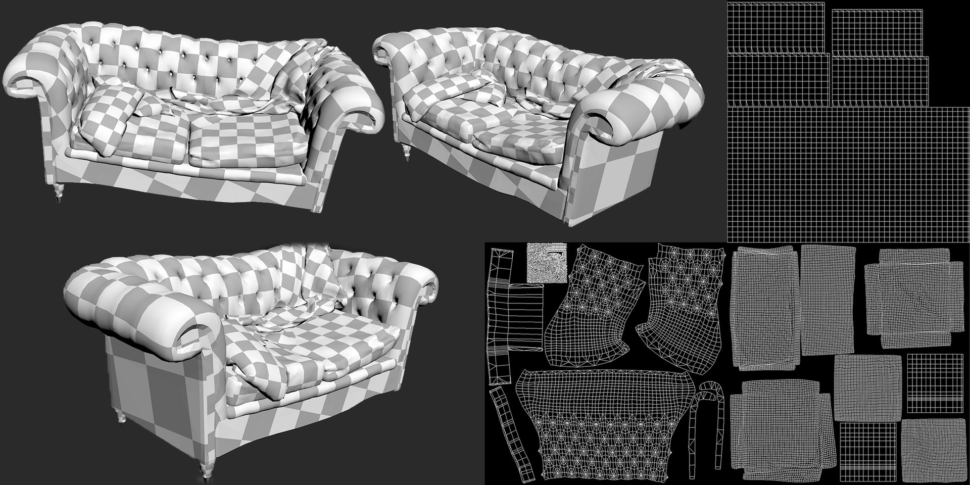 3D Busted Sofa - TurboSquid 1981376