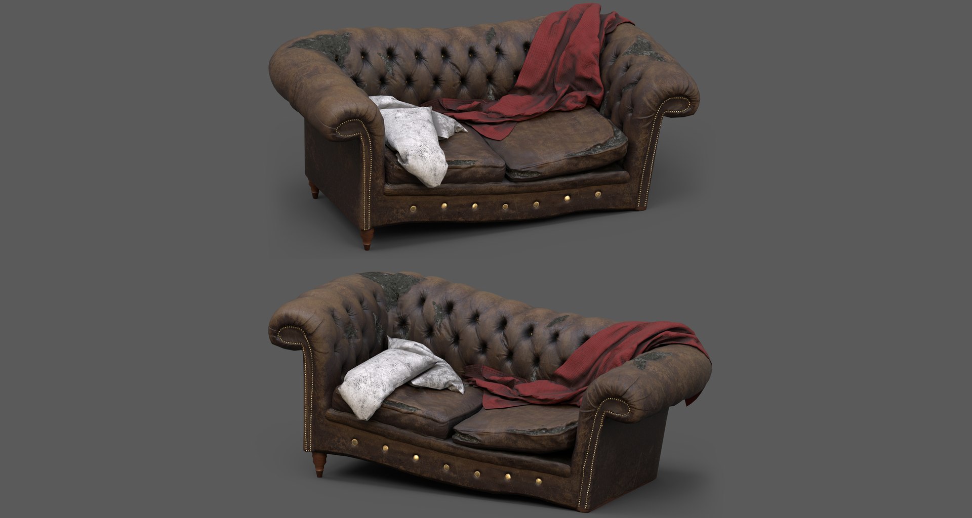 3D Busted Sofa - TurboSquid 1981376