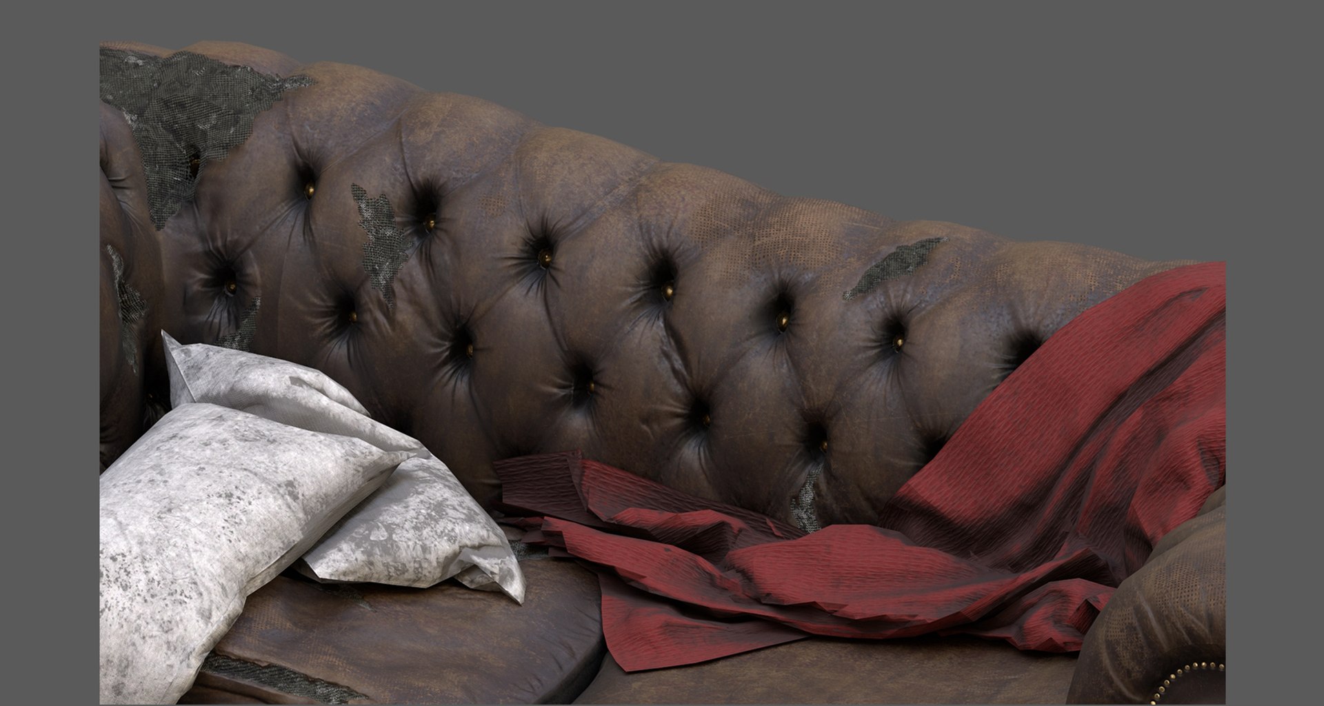 3D Busted Sofa - TurboSquid 1981376