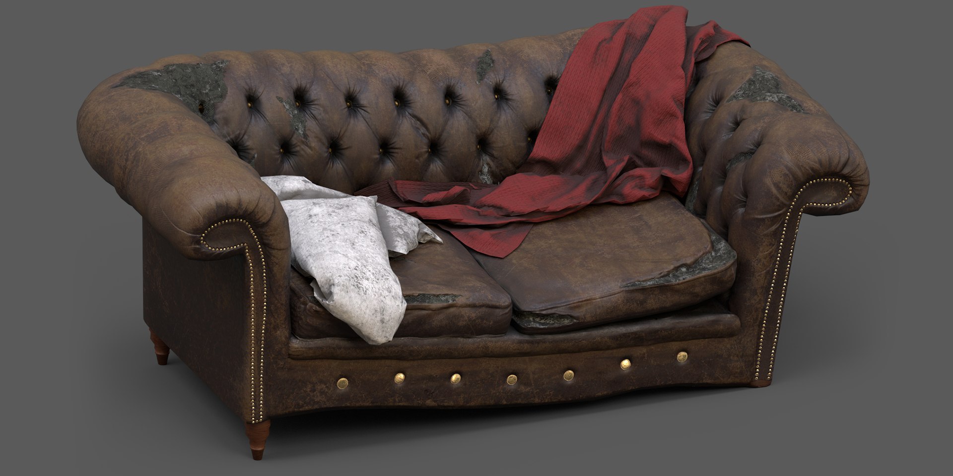 3D Busted Sofa - TurboSquid 1981376