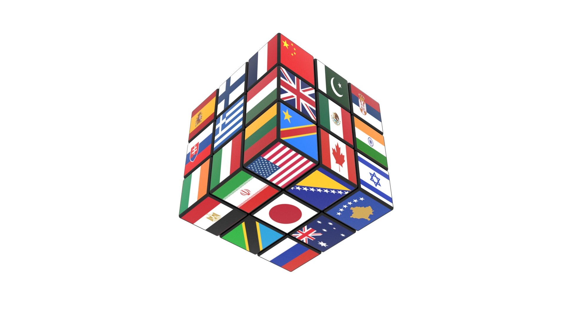 Rubiks Cube With Flags 3D - TurboSquid 1790424