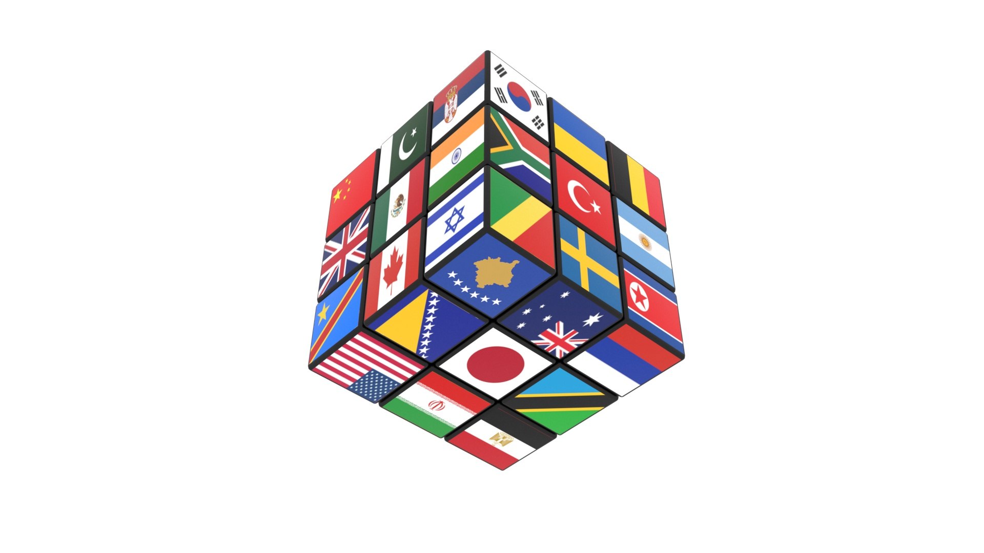 Rubiks Cube With Flags 3D - TurboSquid 1790424