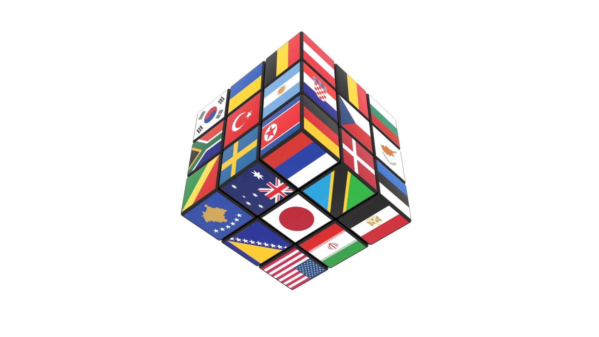 Rubiks Cube With Flags 3D - TurboSquid 1790424