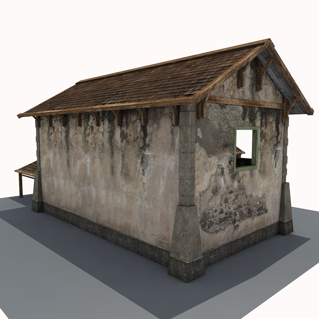 3d Stone Farm Building