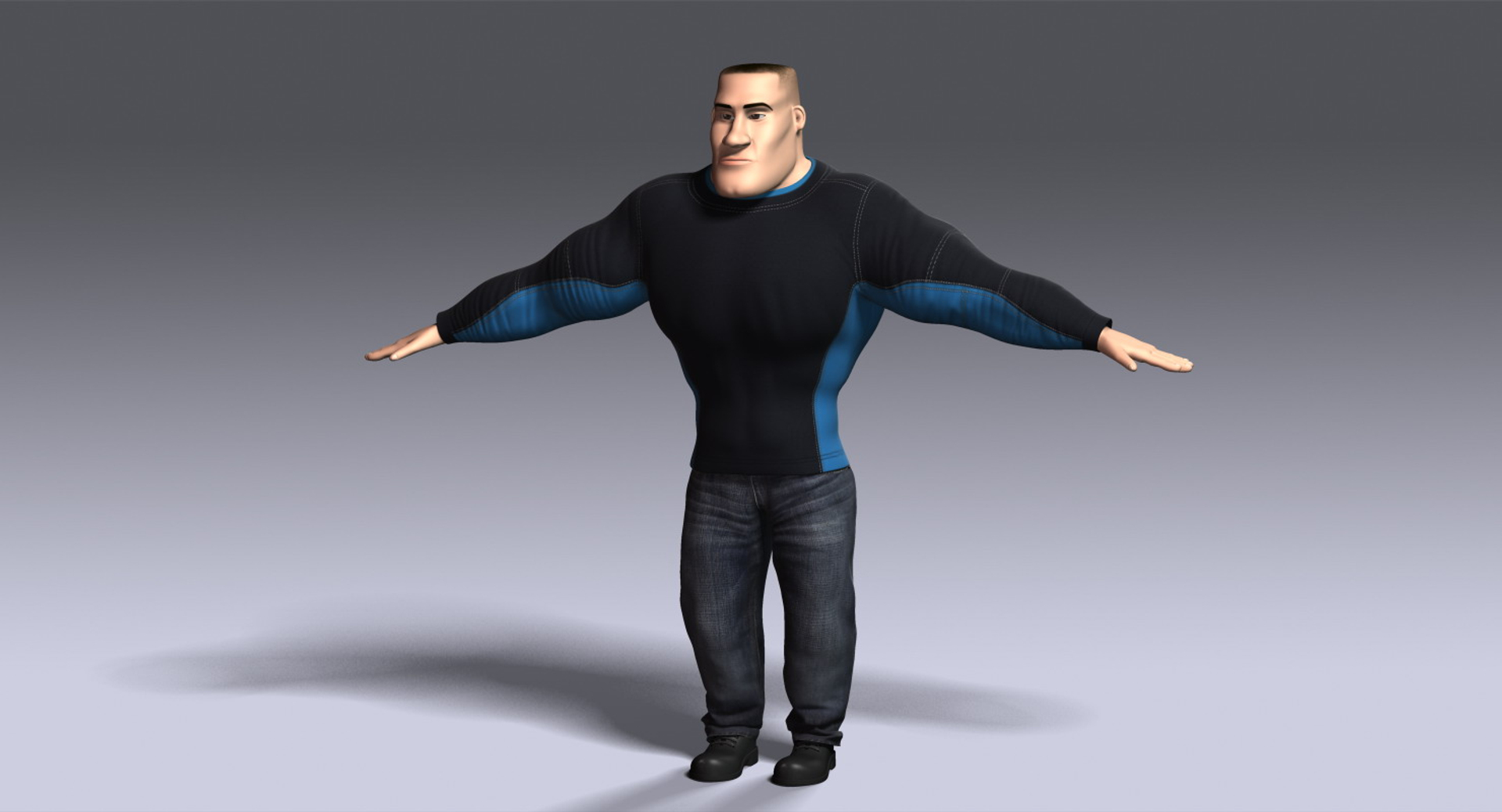 Cartoon Strongman Strong Man Character 3D Model - TurboSquid 1238569