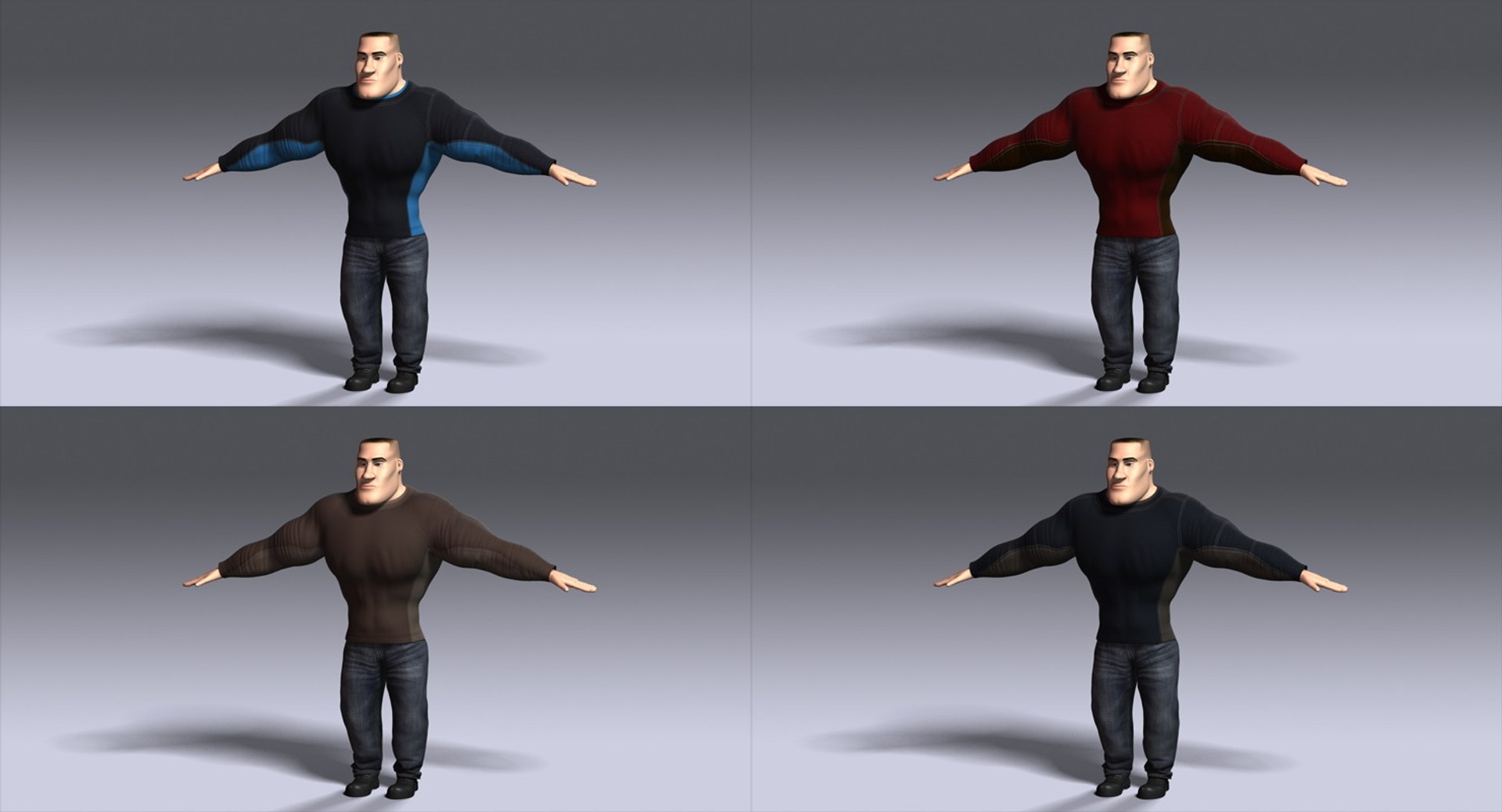 Cartoon Strongman Strong Man Character 3D Model - TurboSquid 1238569