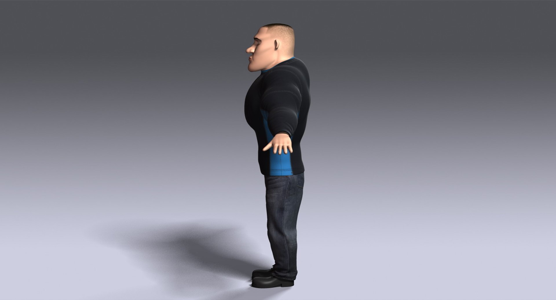 Cartoon Strongman Strong Man Character 3D Model - TurboSquid 1238569