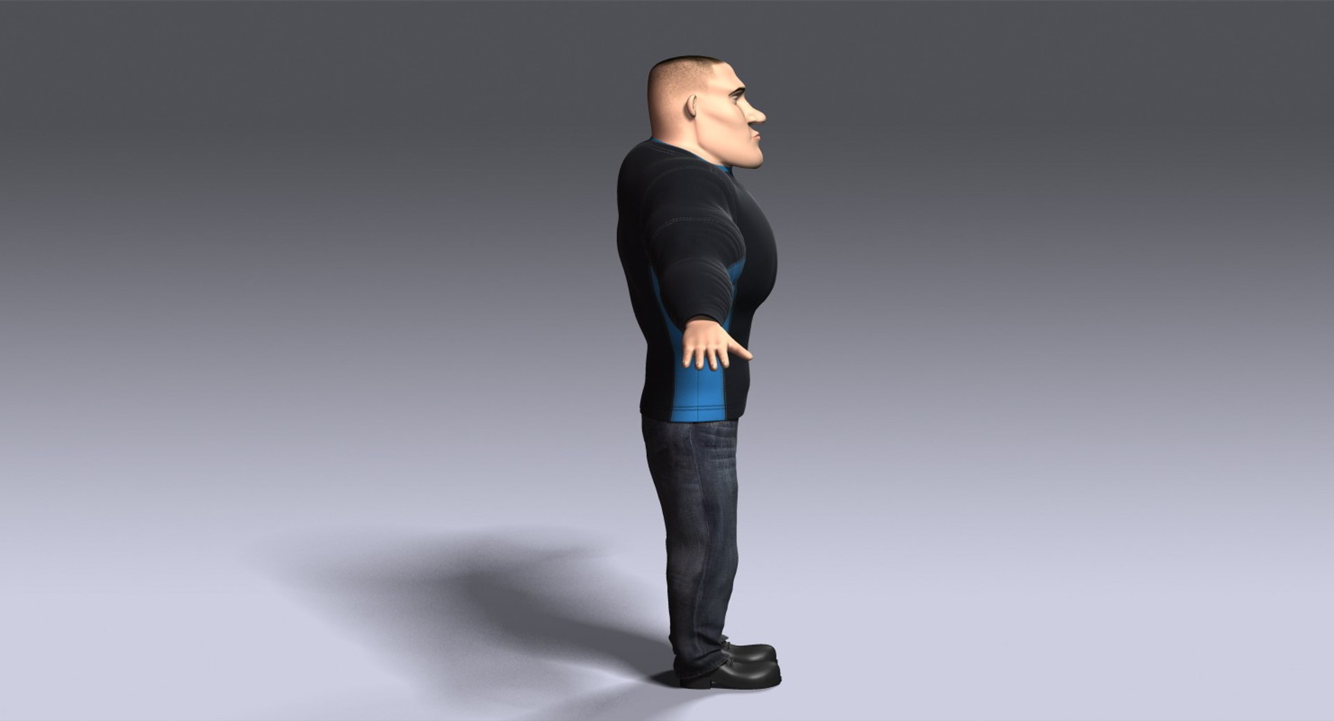 Cartoon Strongman Strong Man Character 3D Model - TurboSquid 1238569