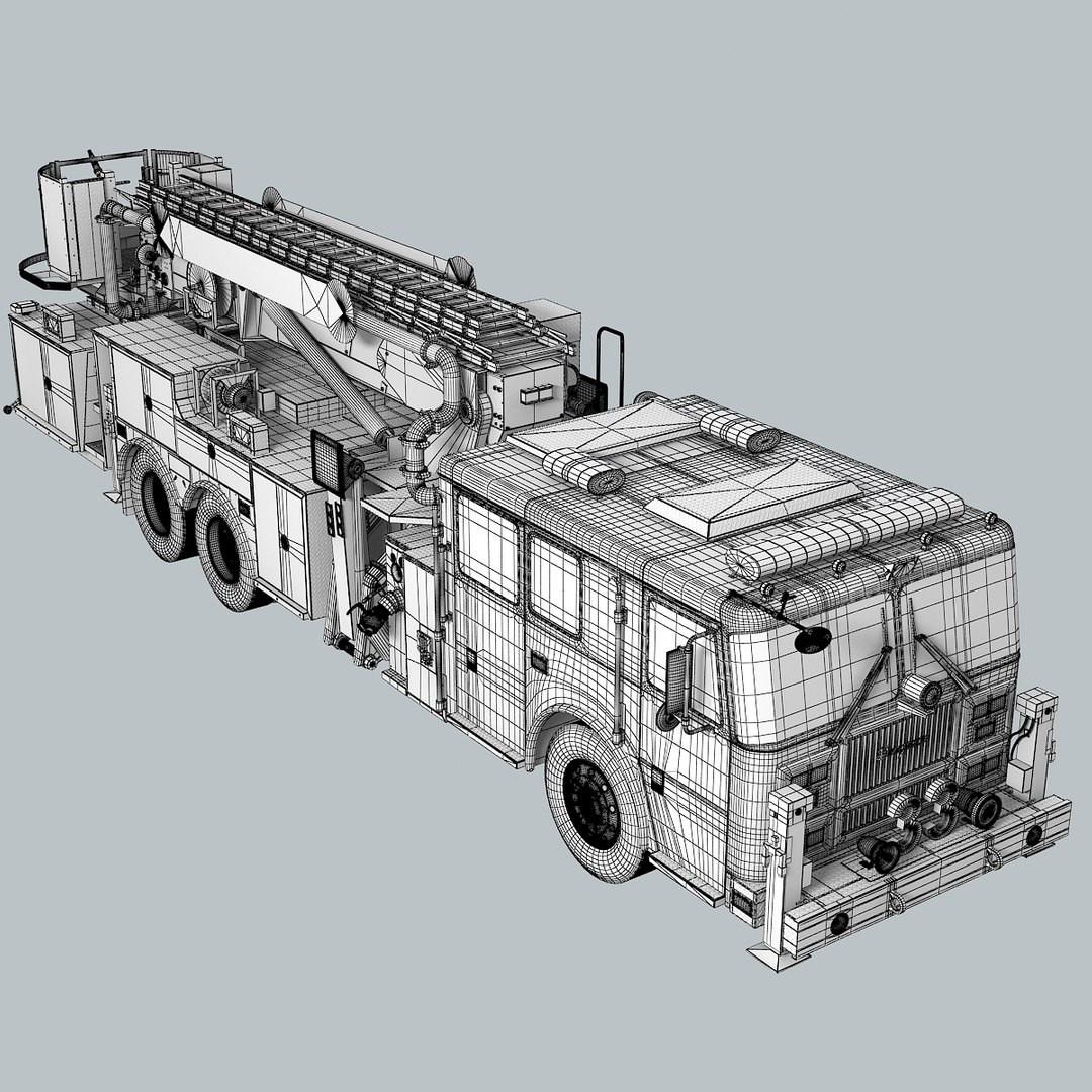 3d model seagrave aerialscope tower ladder