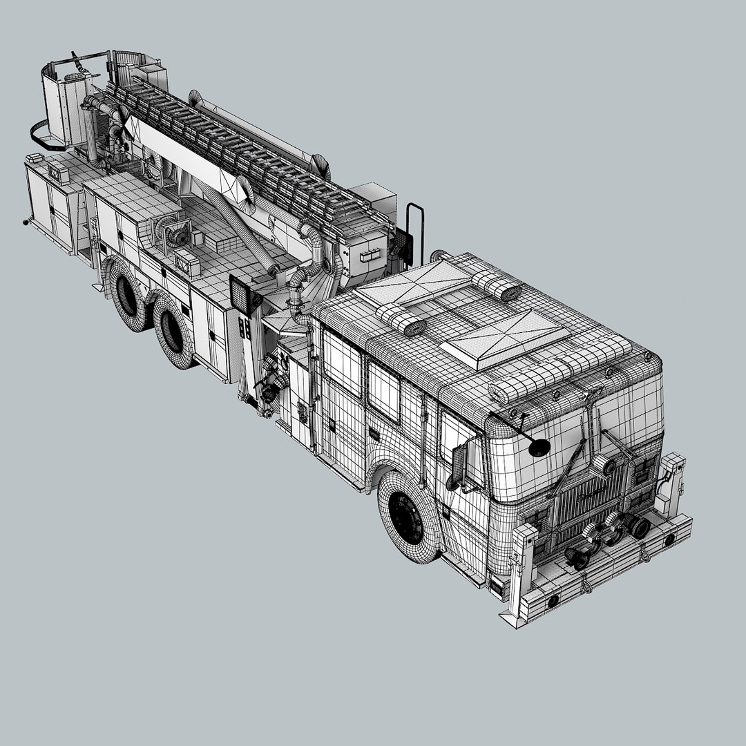 3d model seagrave aerialscope tower ladder