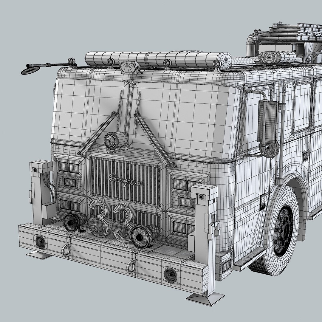 3d model seagrave aerialscope tower ladder