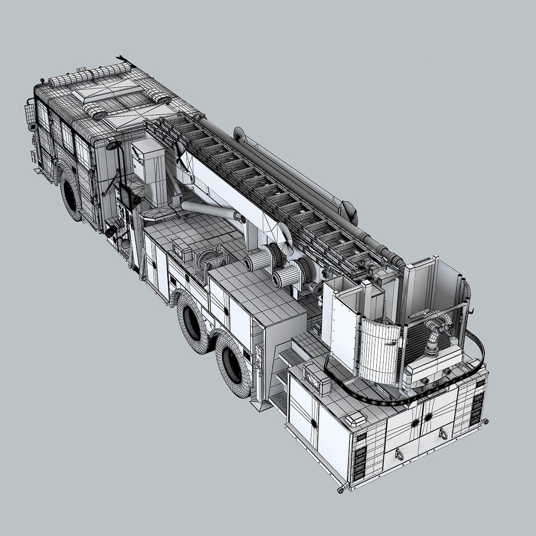 3d model seagrave aerialscope tower ladder