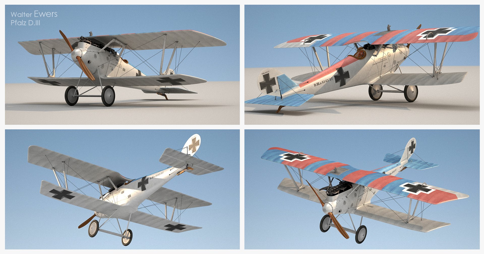 3D Model Ww1 Aces Germany - TurboSquid 1424838