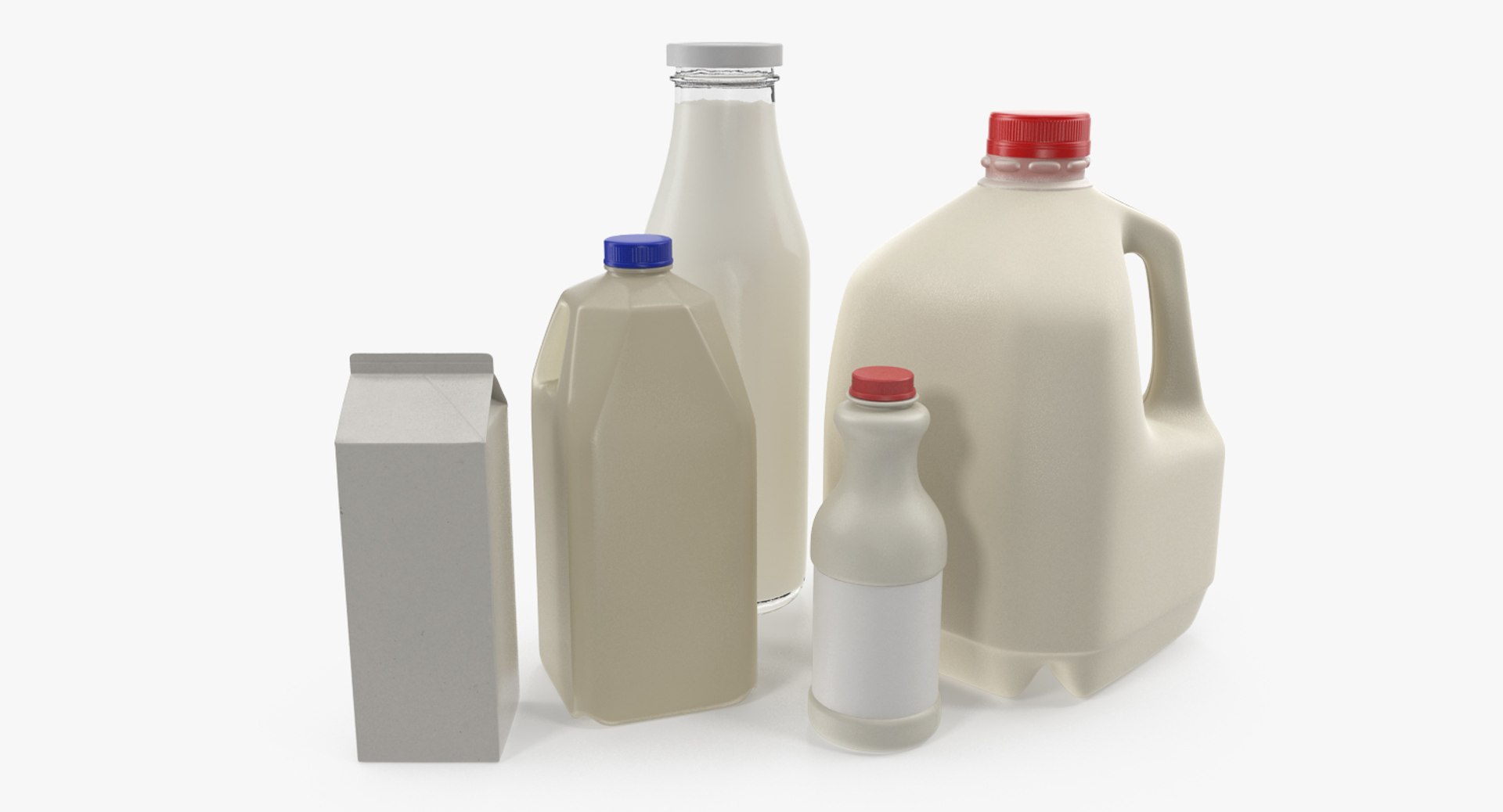 Milk bottles 2 model - TurboSquid 1168346