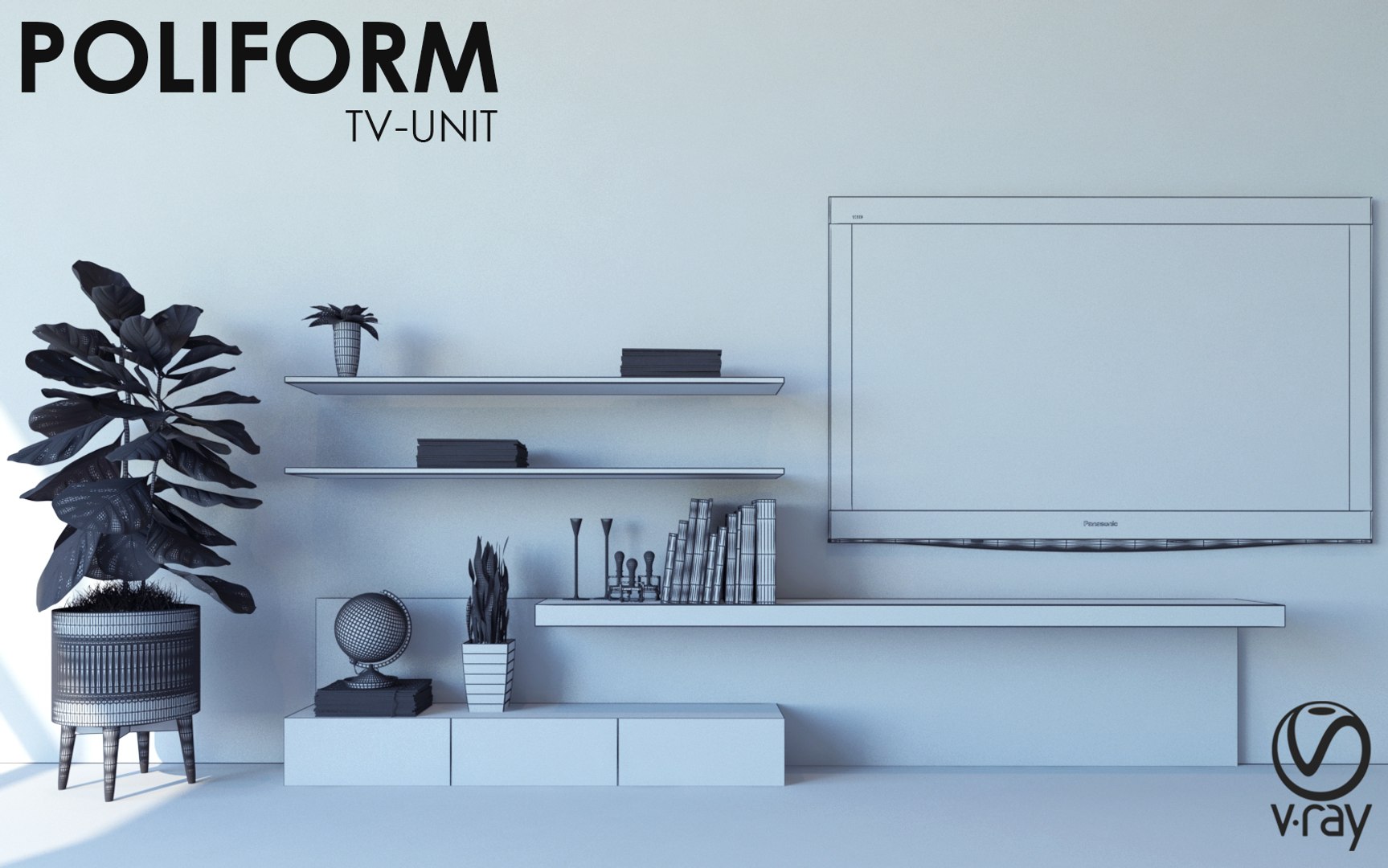 Poliform Tv-unit 3D Model - TurboSquid 1292840