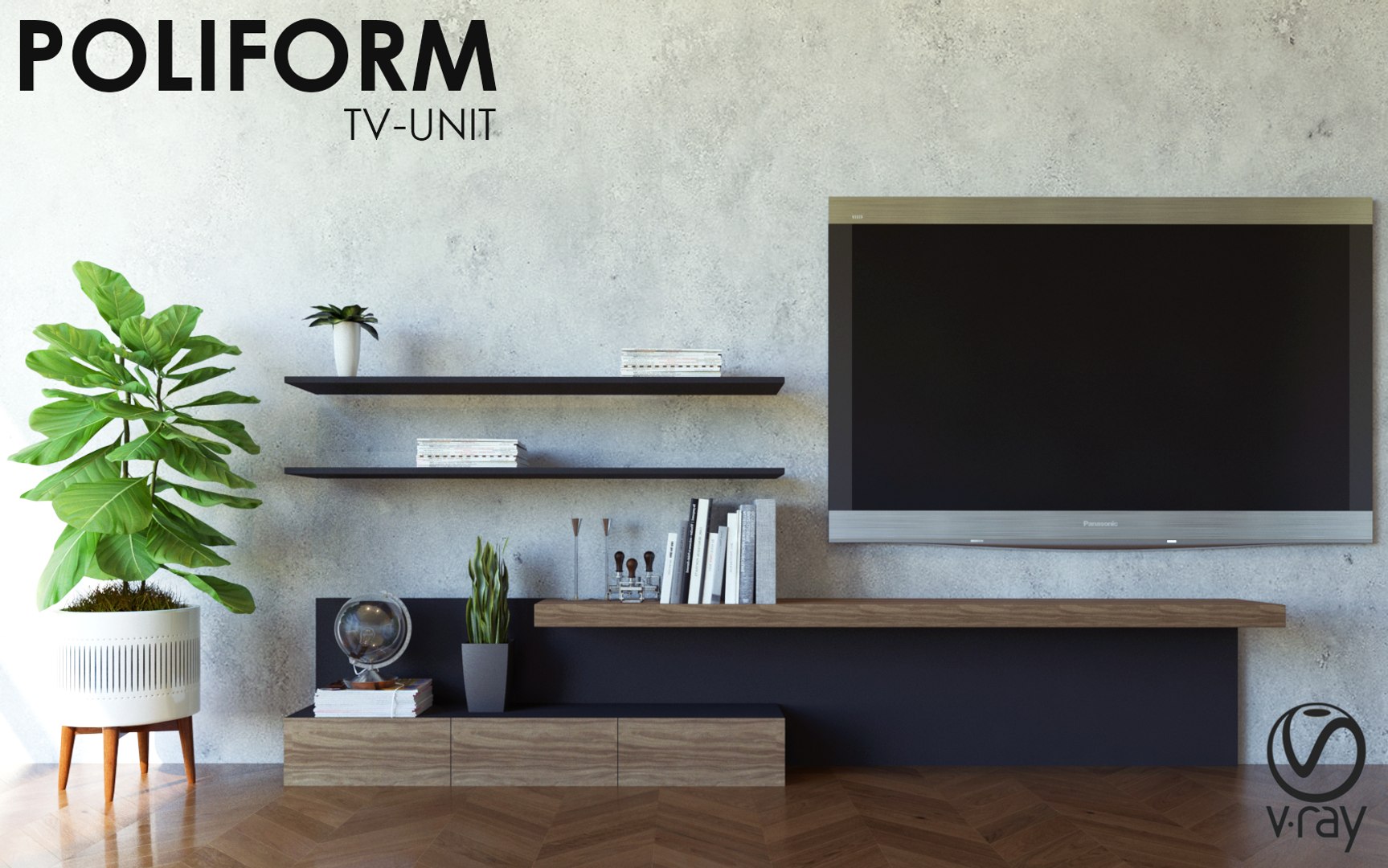 Poliform Tv-unit 3D Model - TurboSquid 1292840