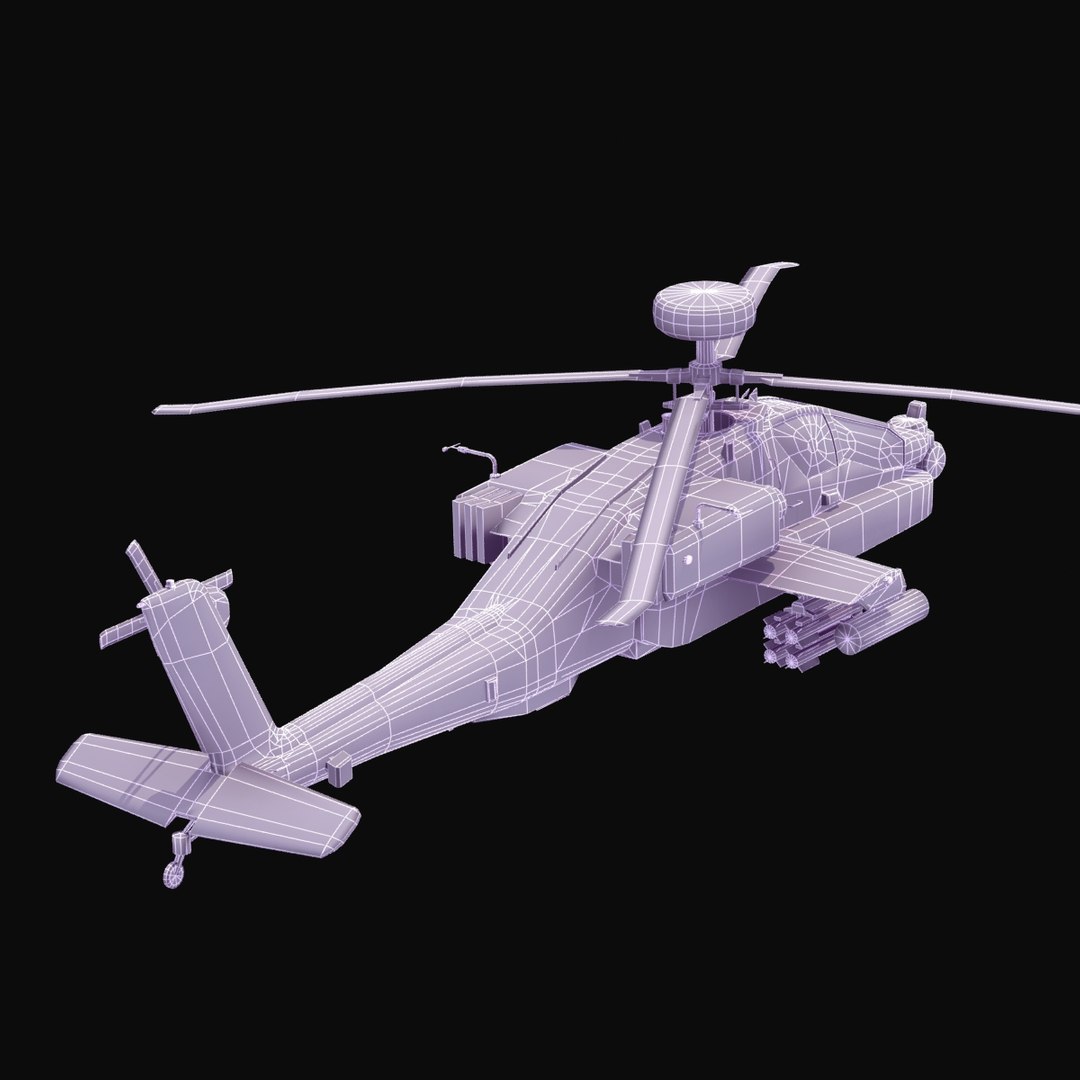 3dsmax ah64d apache attack helicopter