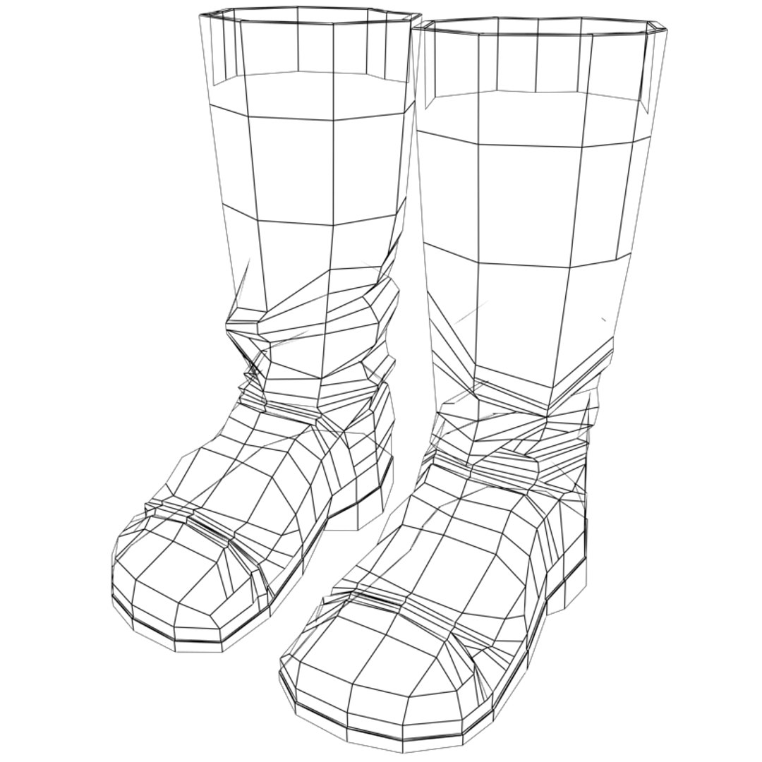 boots modelled 3d model