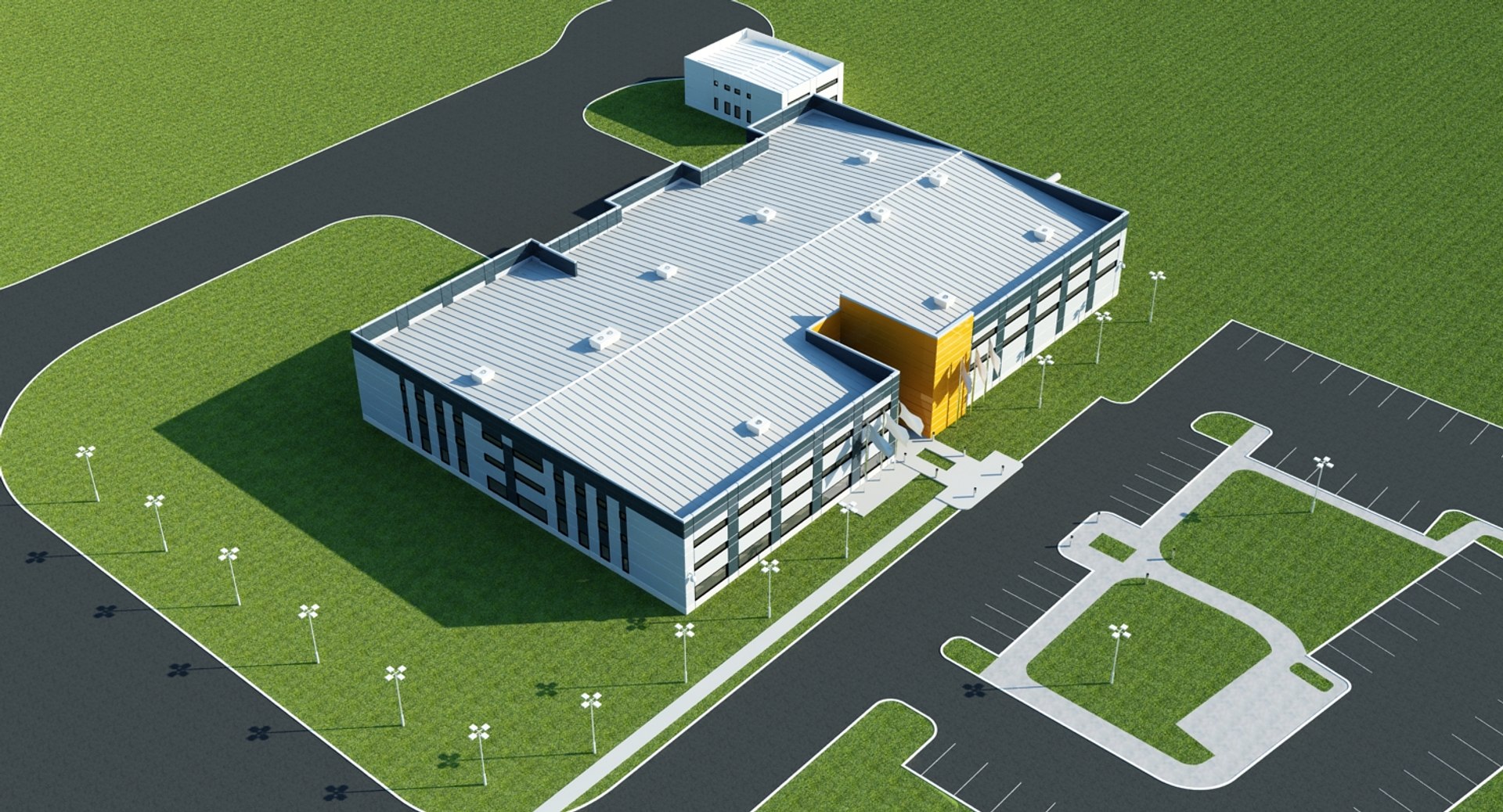 Large Warehouse Exterior Building 3d Max