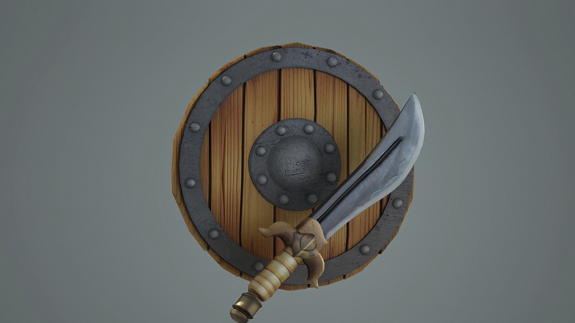 3D Buckler Ancient Sword Scimitar Cold Weapon Model - TurboSquid 1864629
