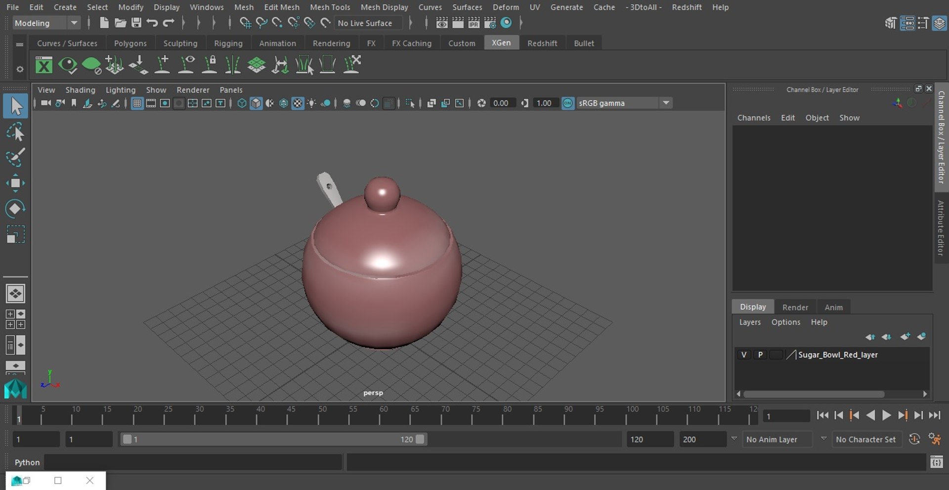 Sugar Bowl Red Model - TurboSquid 1942137