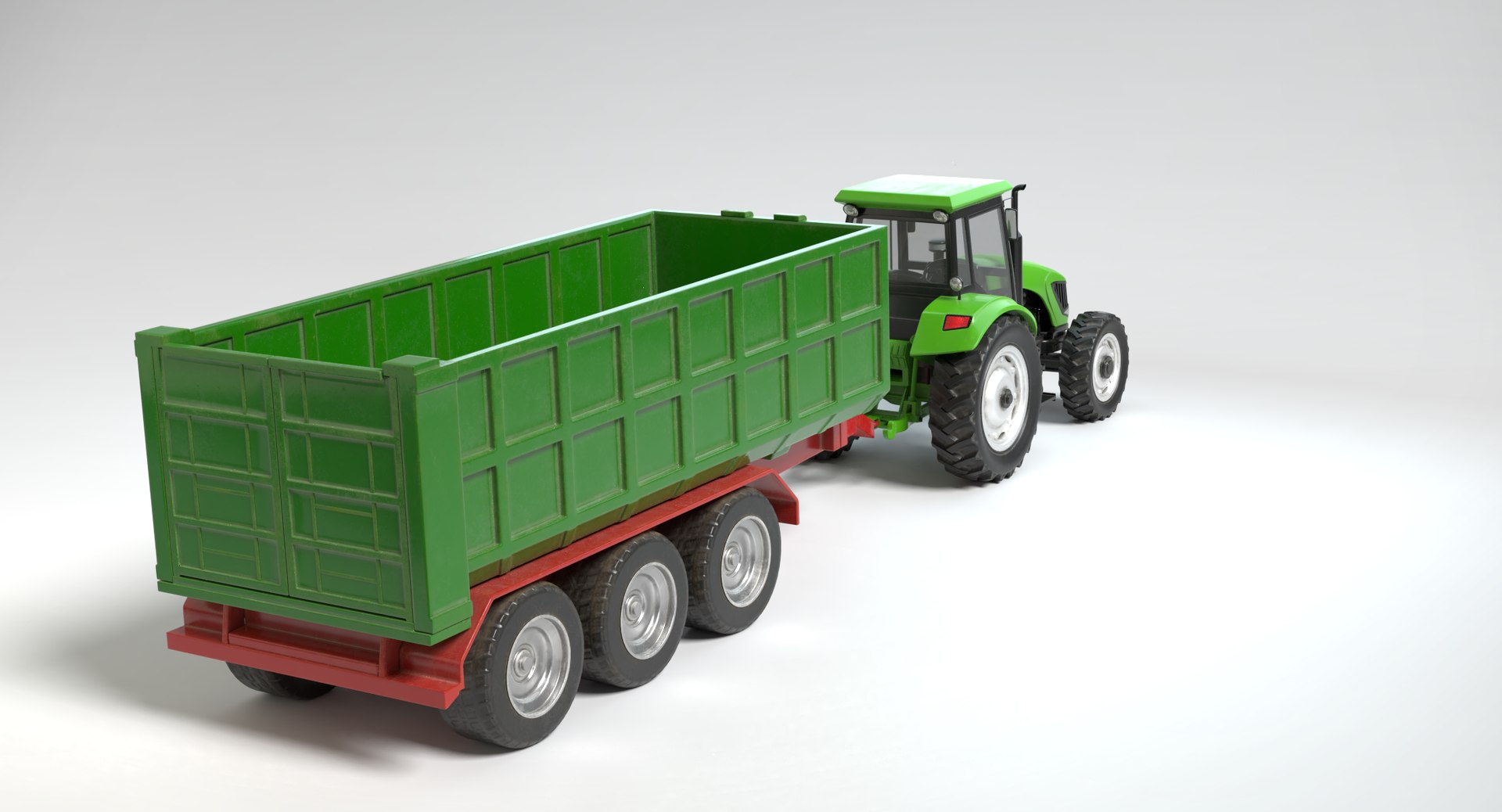 3D Model Farm Tractor Trailer - TurboSquid 1225382