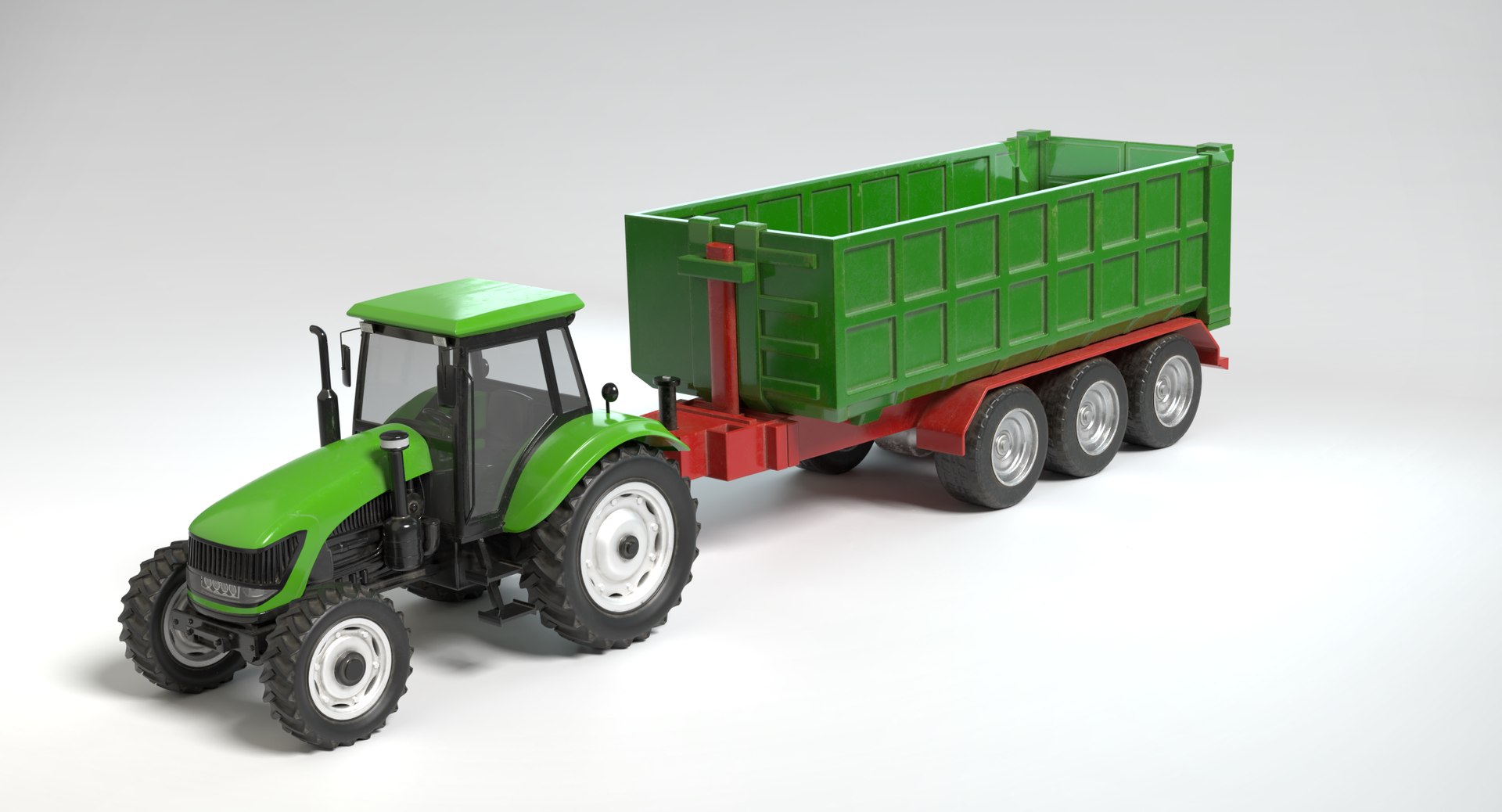 3D Model Farm Tractor Trailer - TurboSquid 1225382