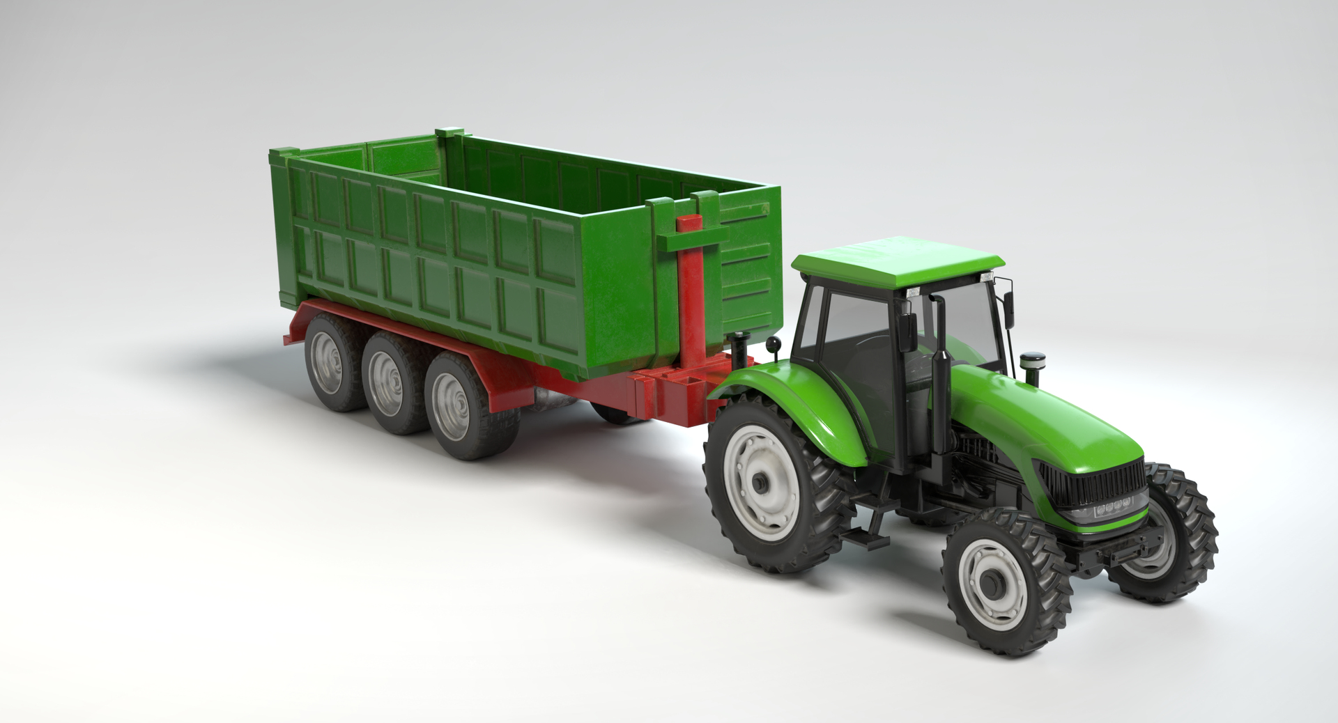 3D Model Farm Tractor Trailer - TurboSquid 1225382