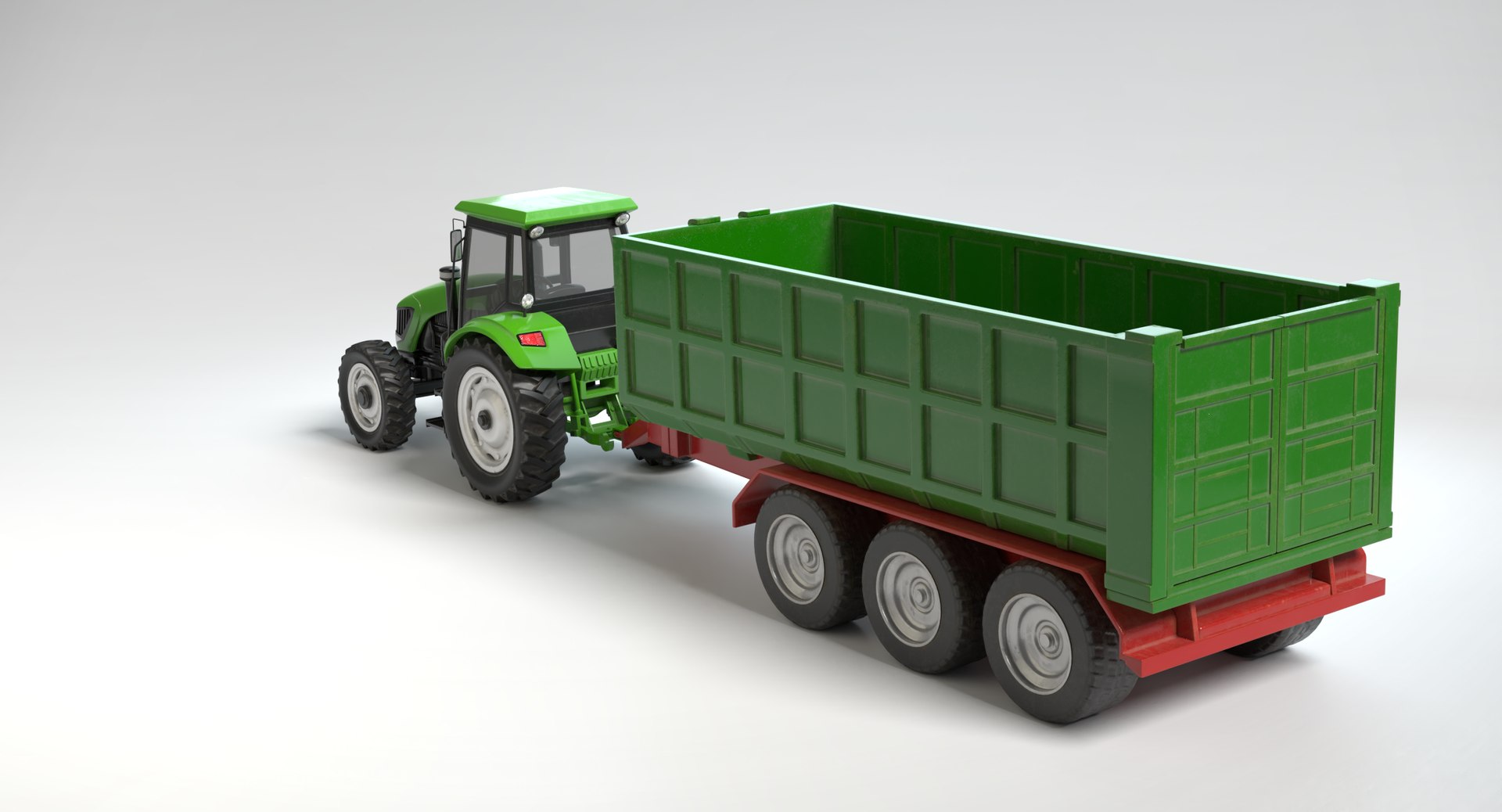3D Model Farm Tractor Trailer - TurboSquid 1225382