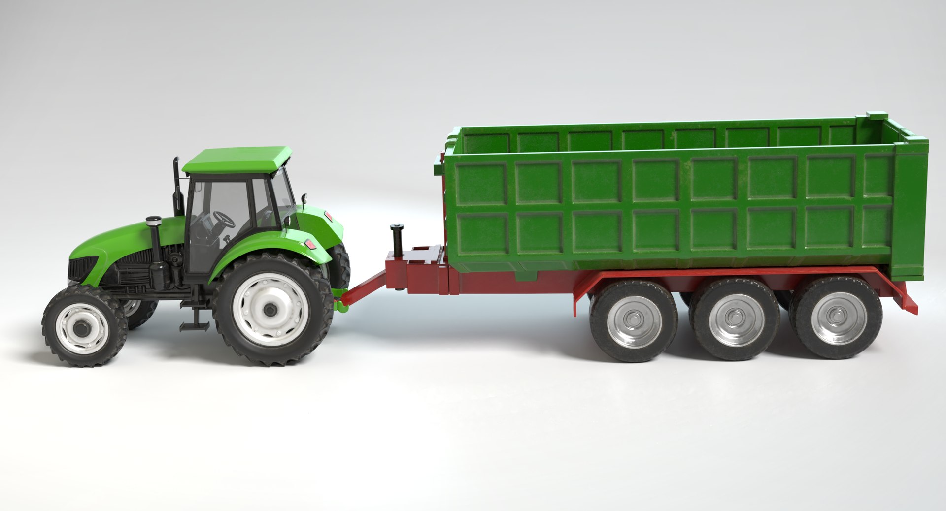 3D Model Farm Tractor Trailer - TurboSquid 1225382