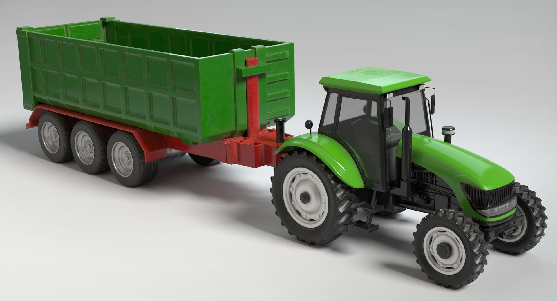 3D Model Farm Tractor Trailer - TurboSquid 1225382