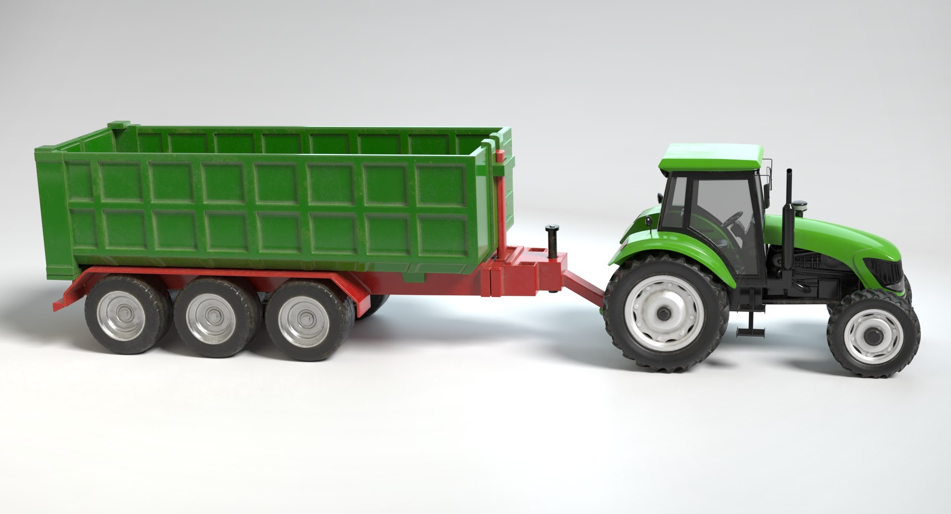 3D Model Farm Tractor Trailer - TurboSquid 1225382