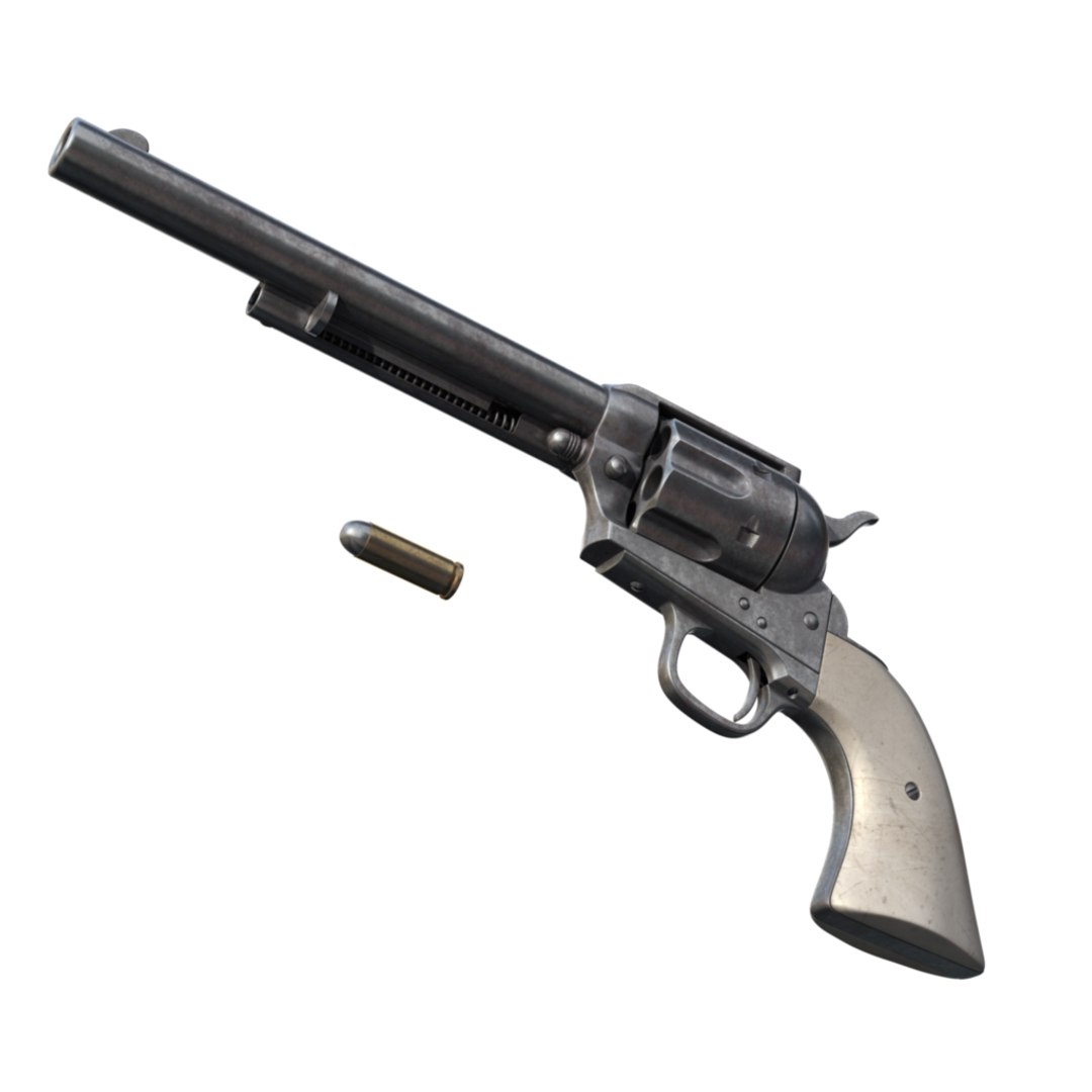 Colt 45 Revolver 3d 3ds