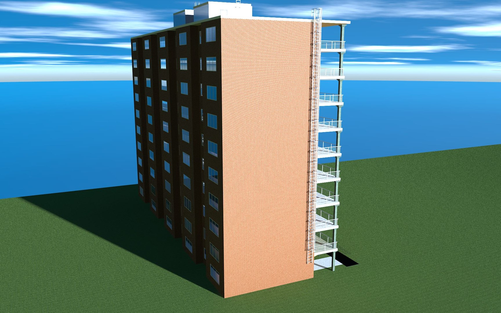 9 floors house model - TurboSquid 1263510