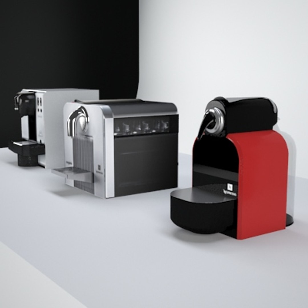 3d Model Of 3 Coffee Machines Nespresso