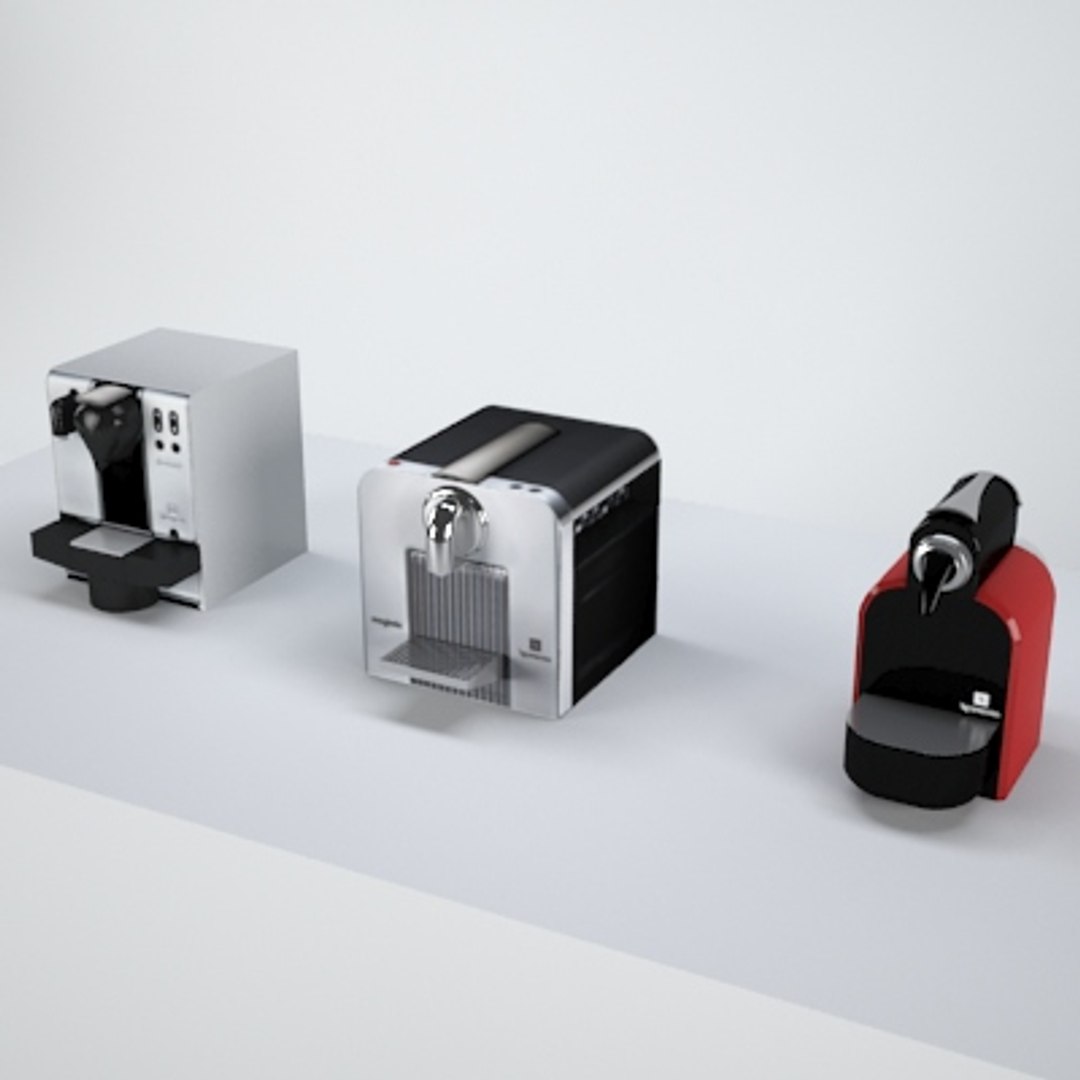 3d Model Of 3 Coffee Machines Nespresso