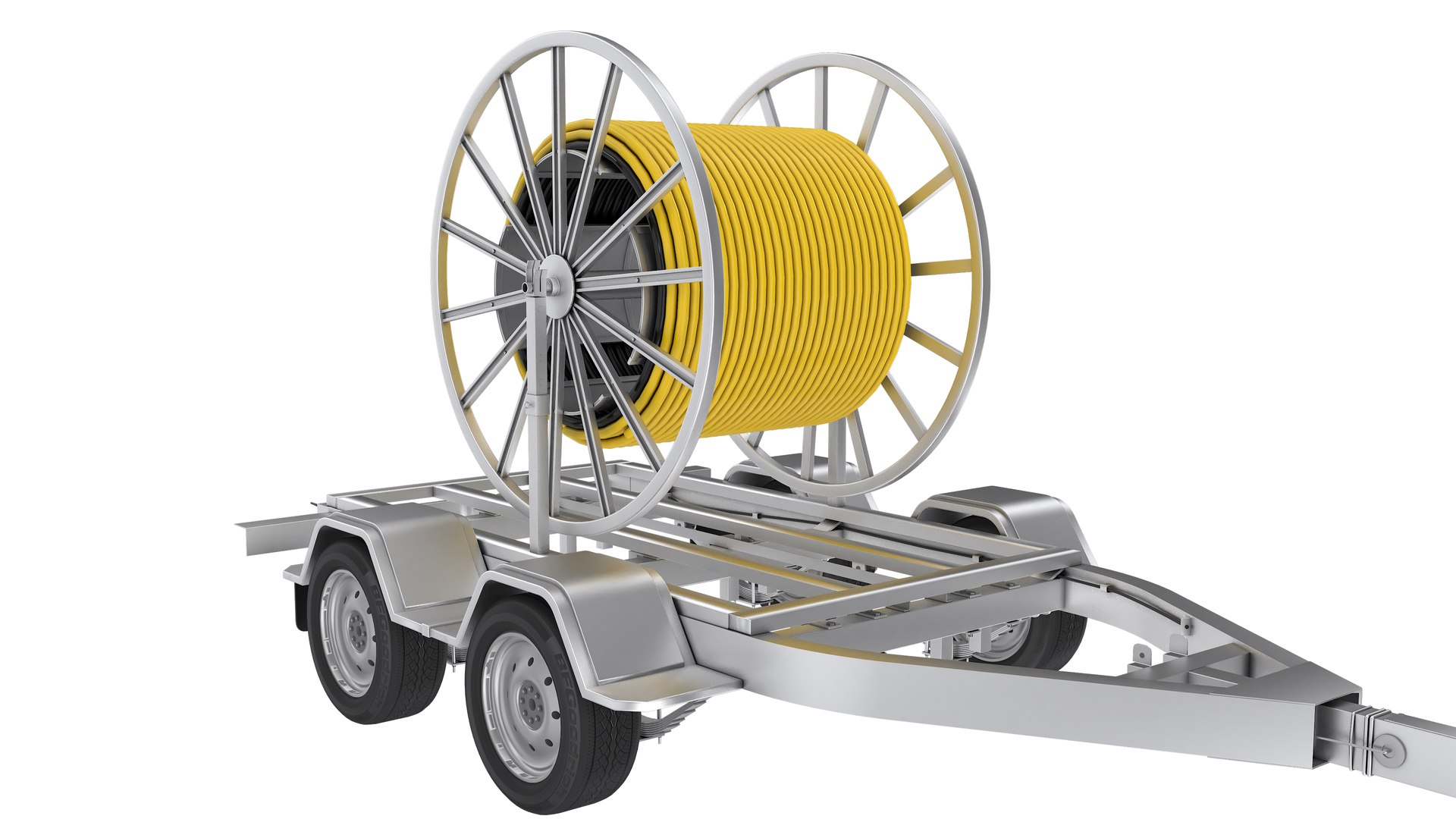 Cable Drum With Trailer Model - TurboSquid 2282698