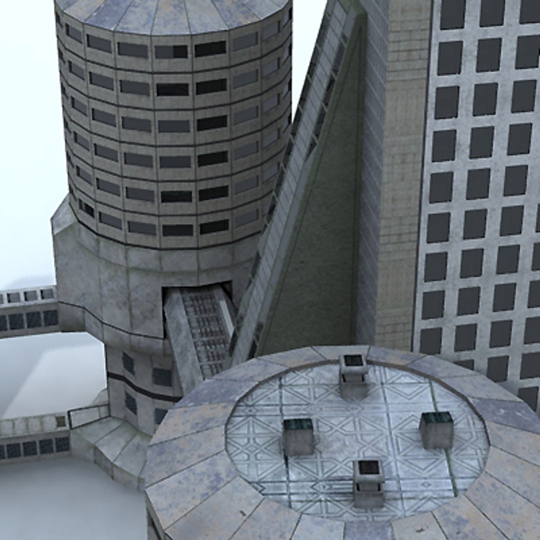 3d futuristic building model