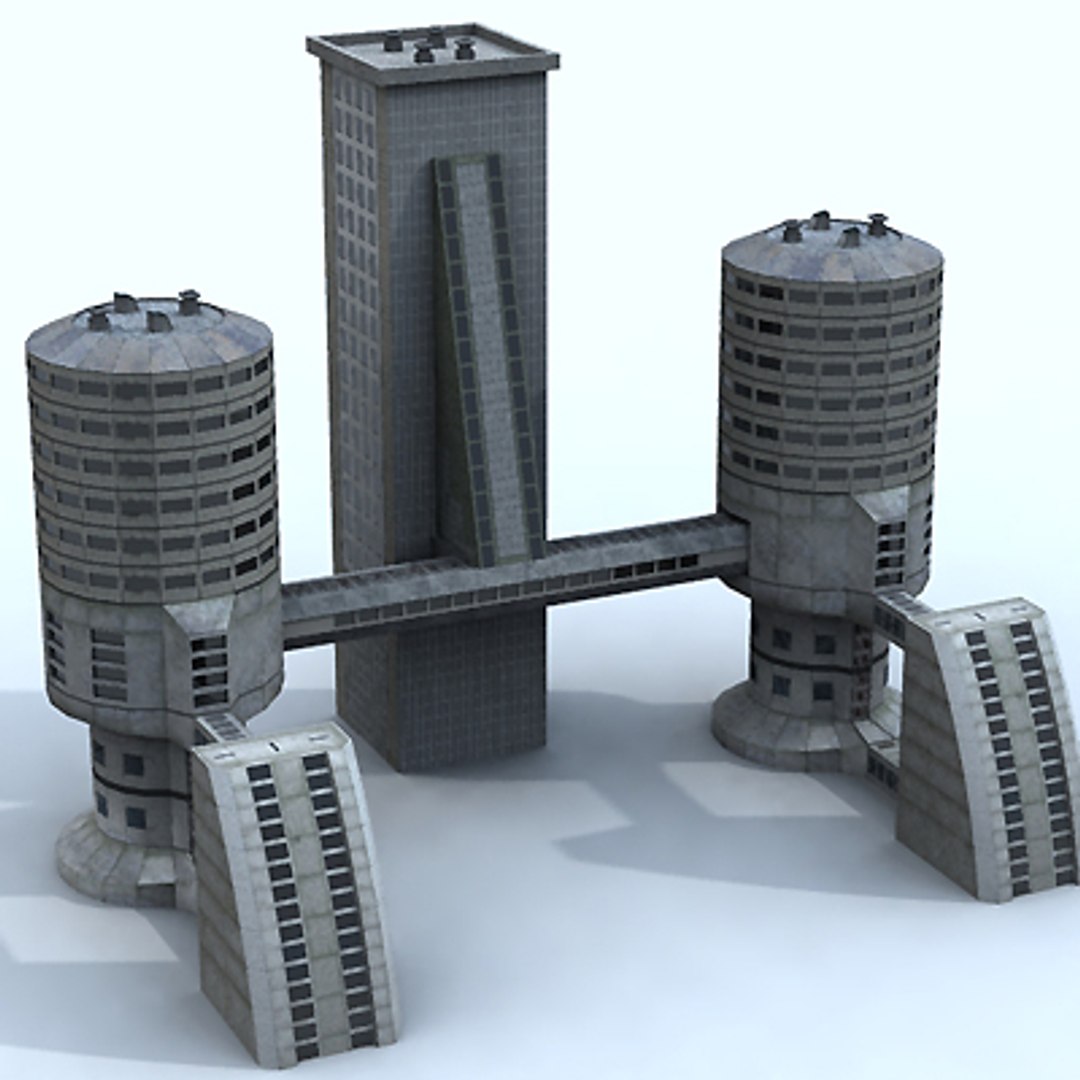 3d futuristic building model