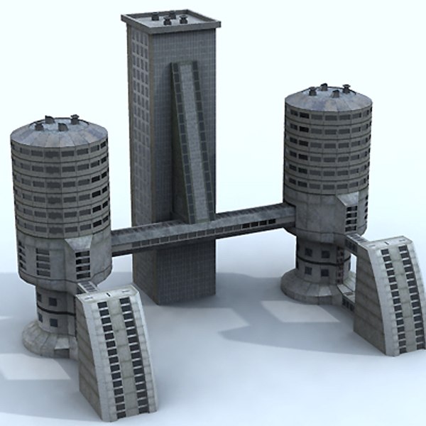 3d futuristic building model