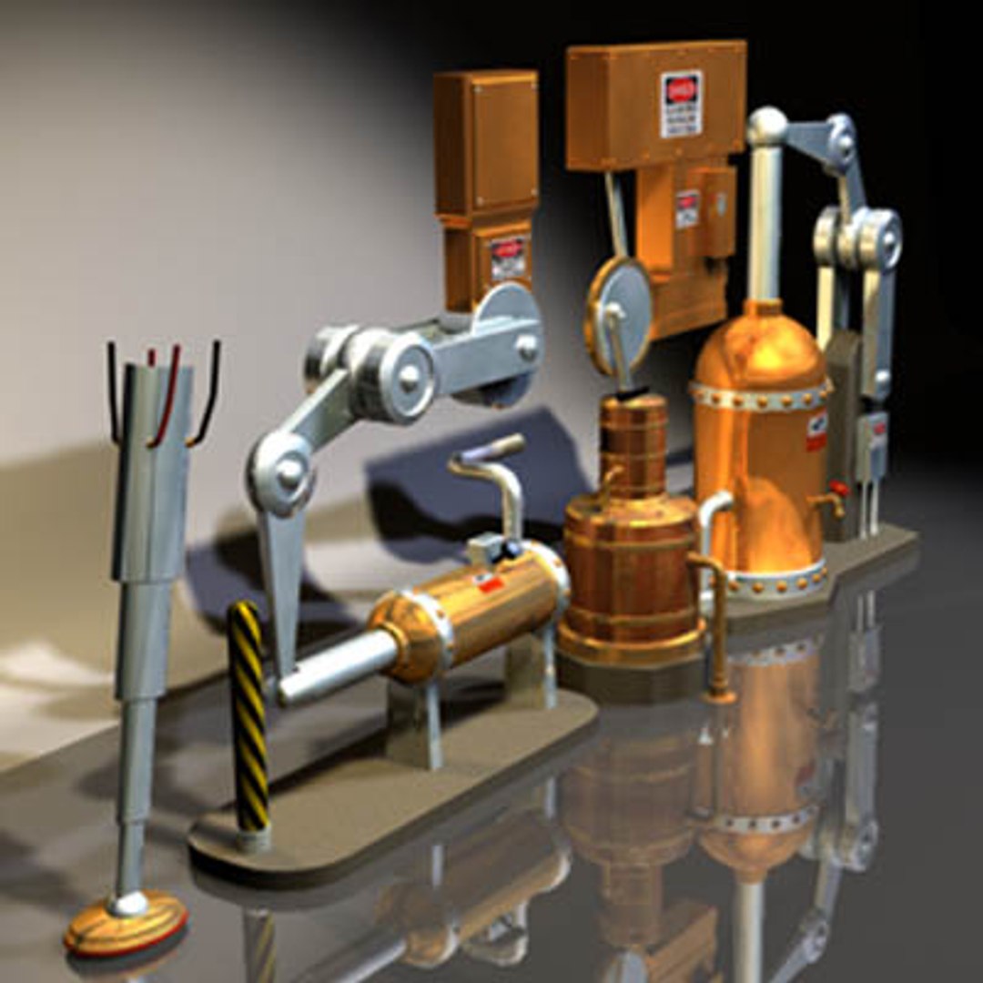 3ds Max Mechanical Machines Retractable Leg