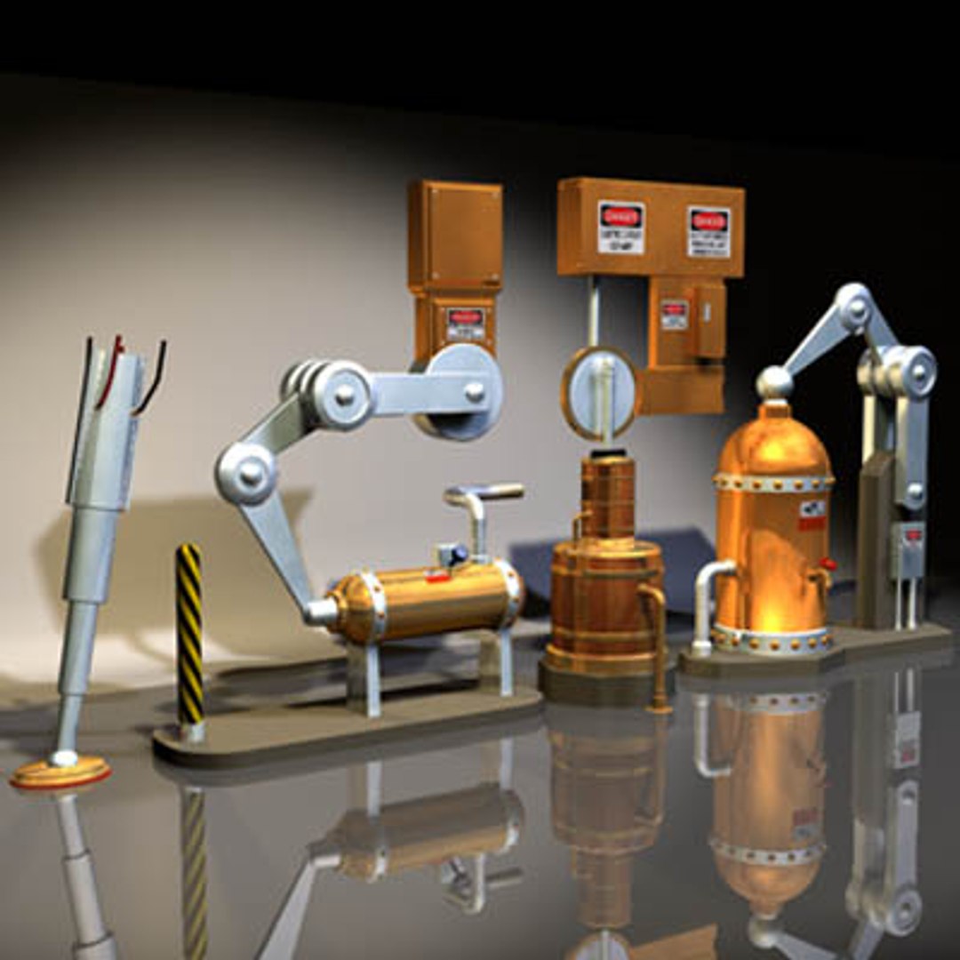 3ds Max Mechanical Machines Retractable Leg