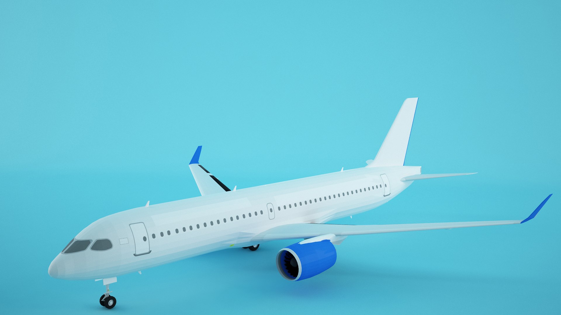 Blue Plane Low Polygon 3D Model - TurboSquid 1975534