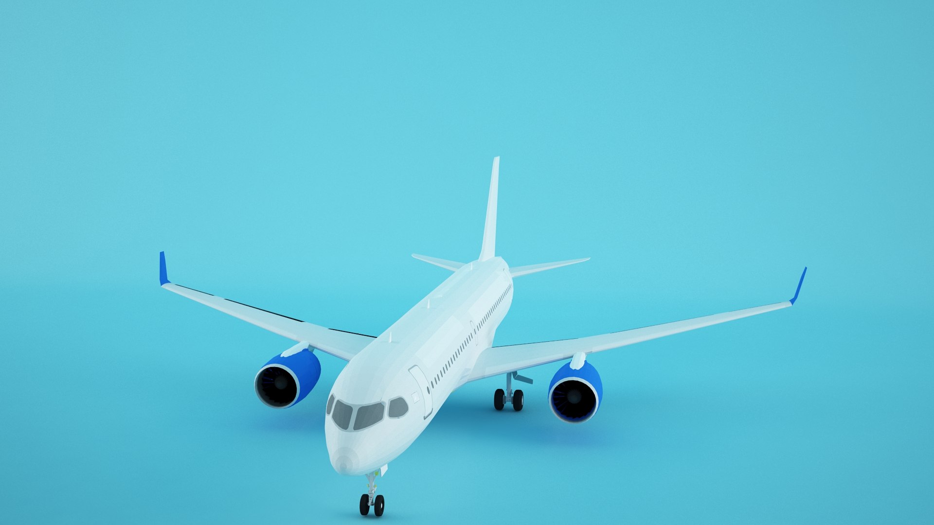 Blue Plane Low Polygon 3D Model - TurboSquid 1975534