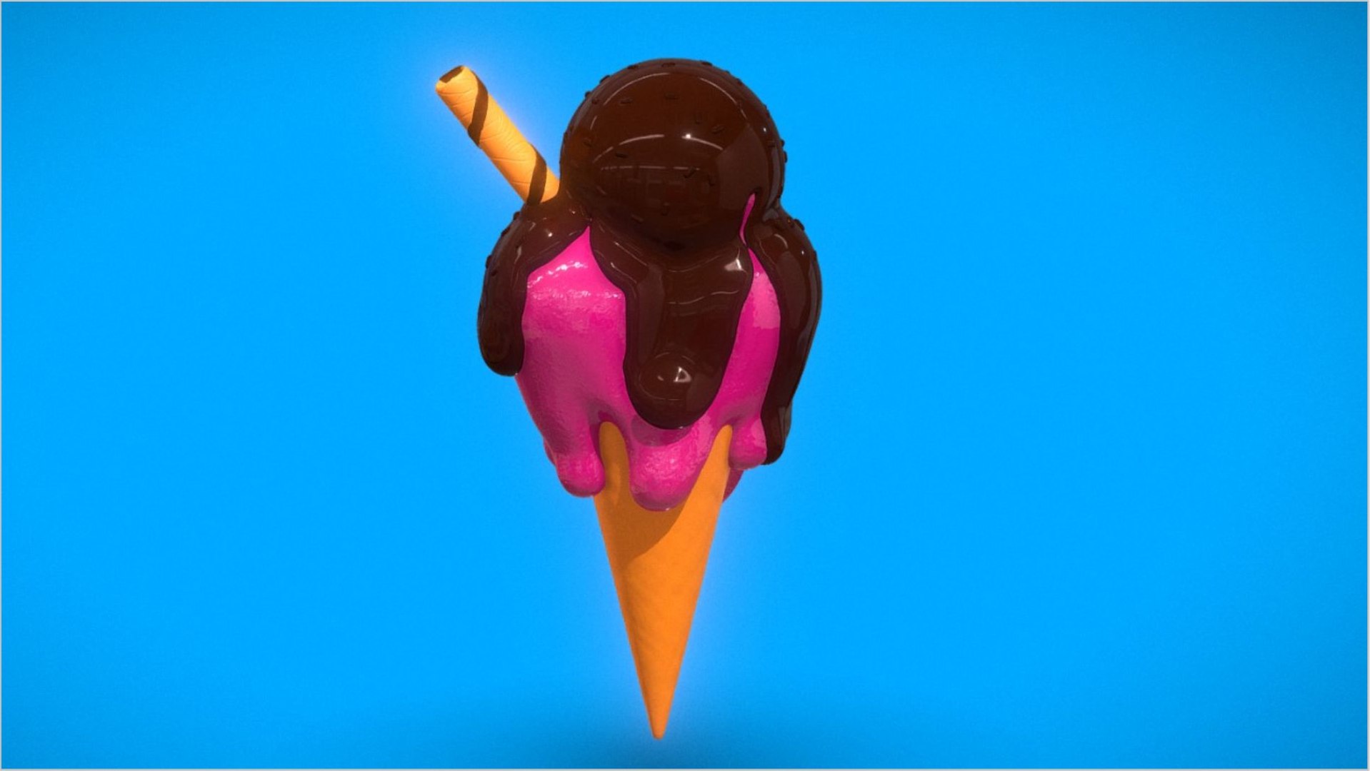 3D Cartoon Ice Cream model - TurboSquid 1754427