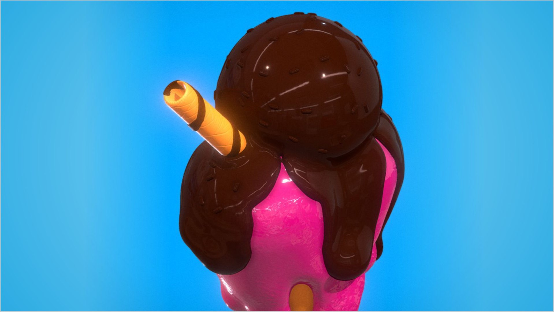 3D Cartoon Ice Cream model - TurboSquid 1754427