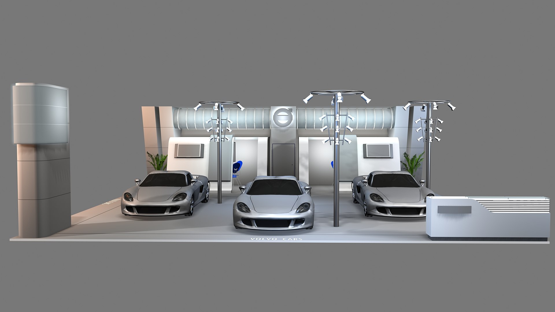12x12 Volvo Car Stand Booth 3D Model - TurboSquid 1853775