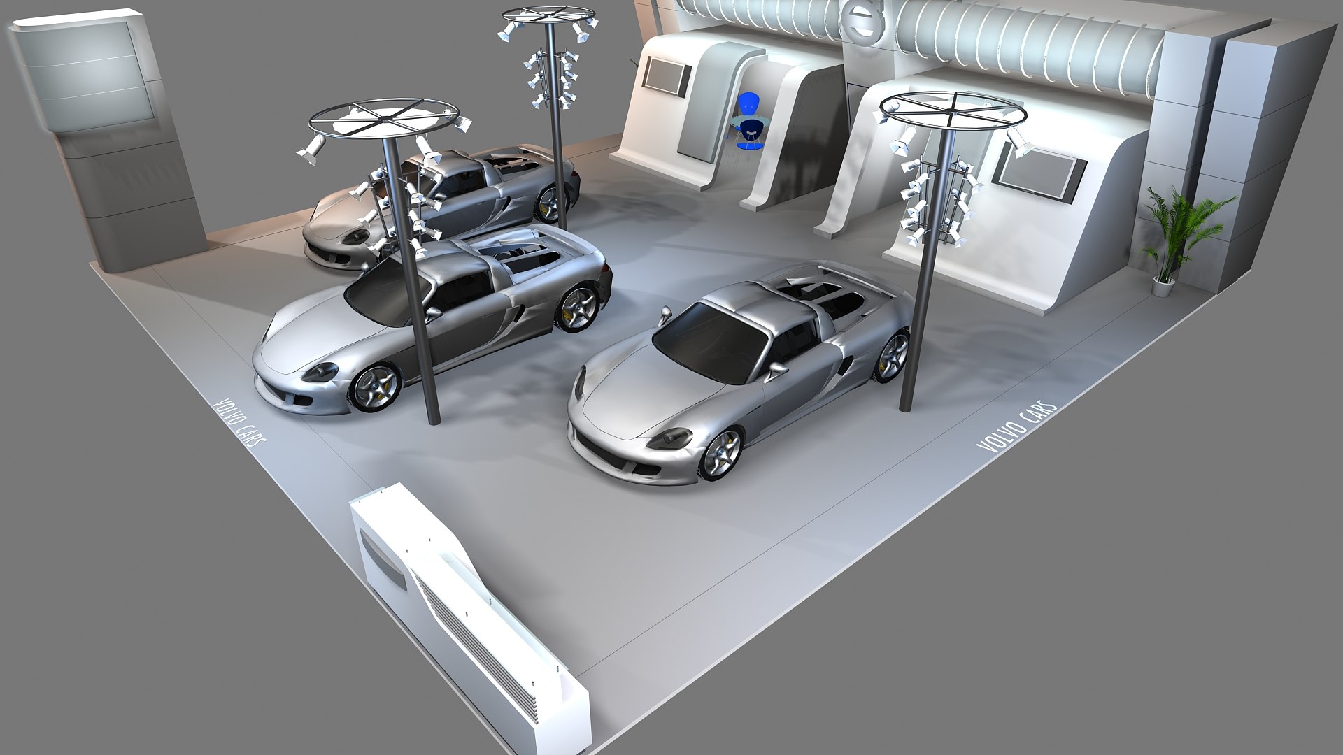 12x12 Volvo Car Stand Booth 3D Model - TurboSquid 1853775